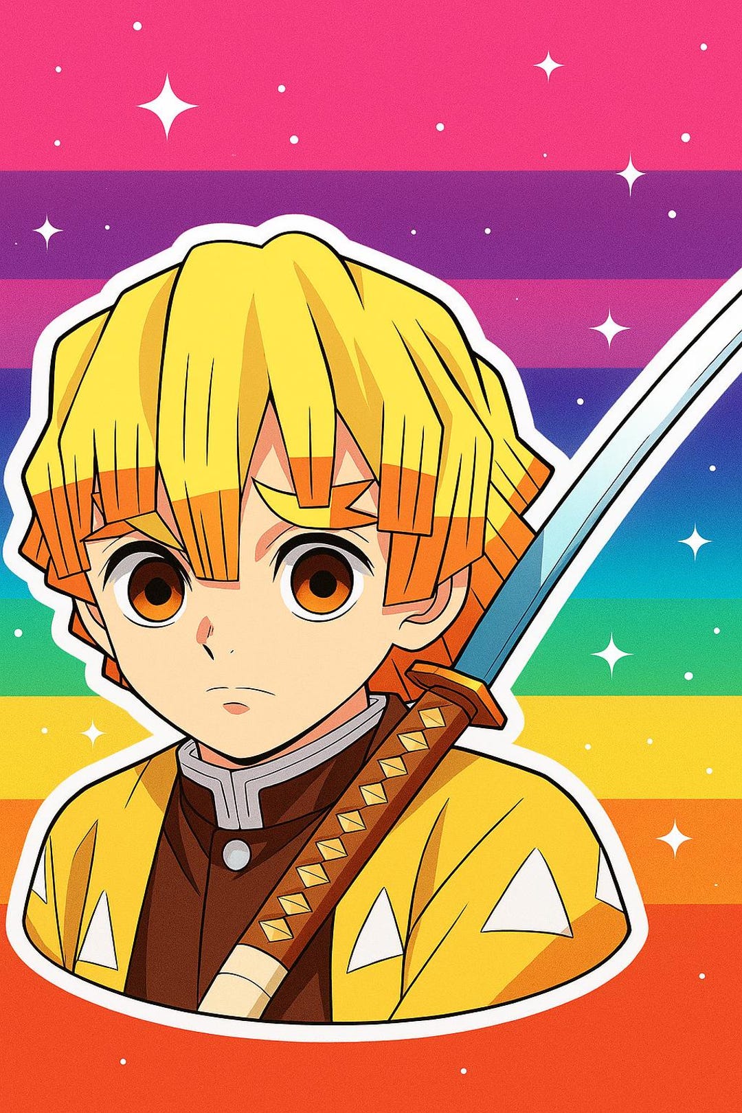 Zenitsu Demon Slayer Peeker Sticker - Anime Laptop Decal - Etsy
