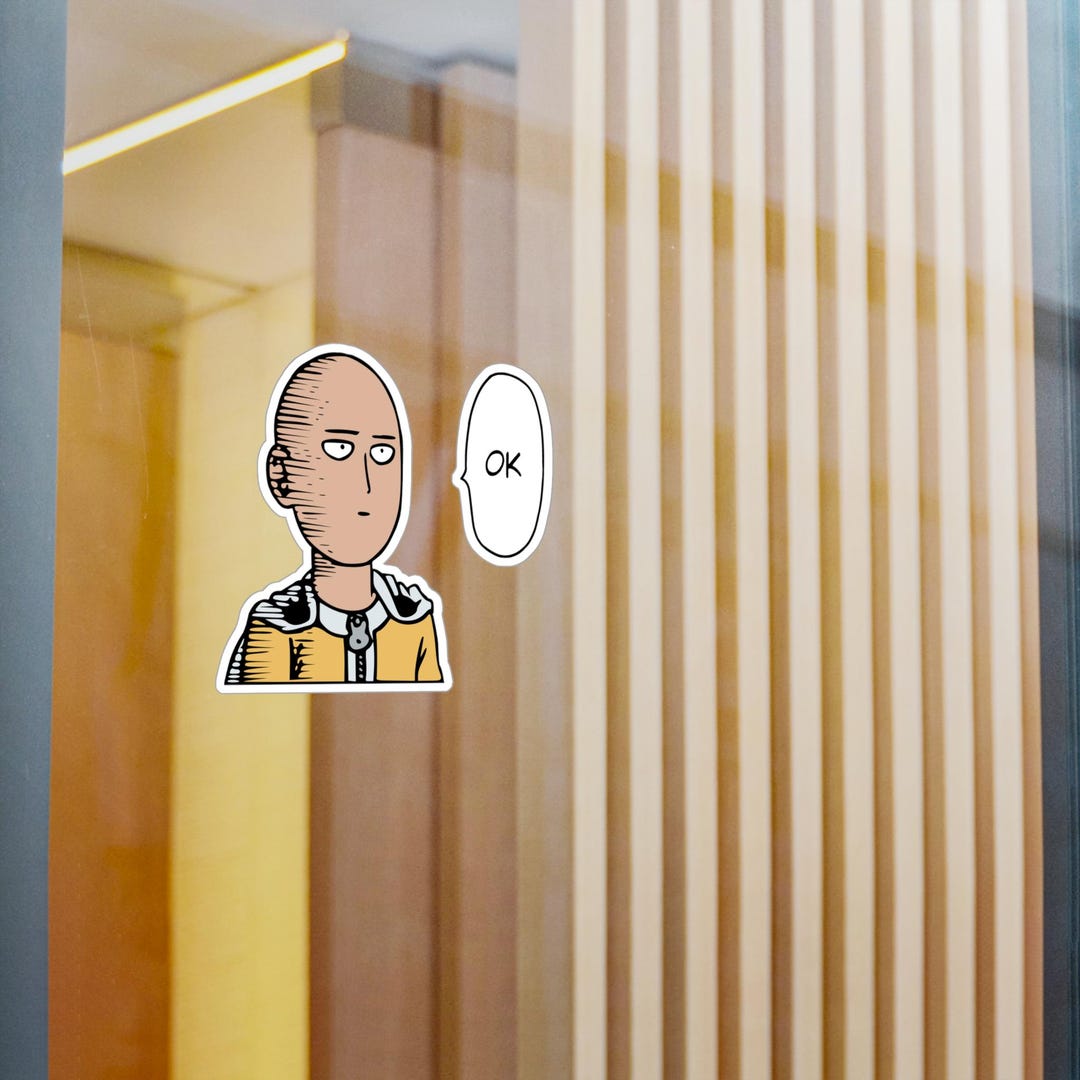 One Punch Man OK Sticker | Saitama Meme Anime Decal | Funny Waterproof ...