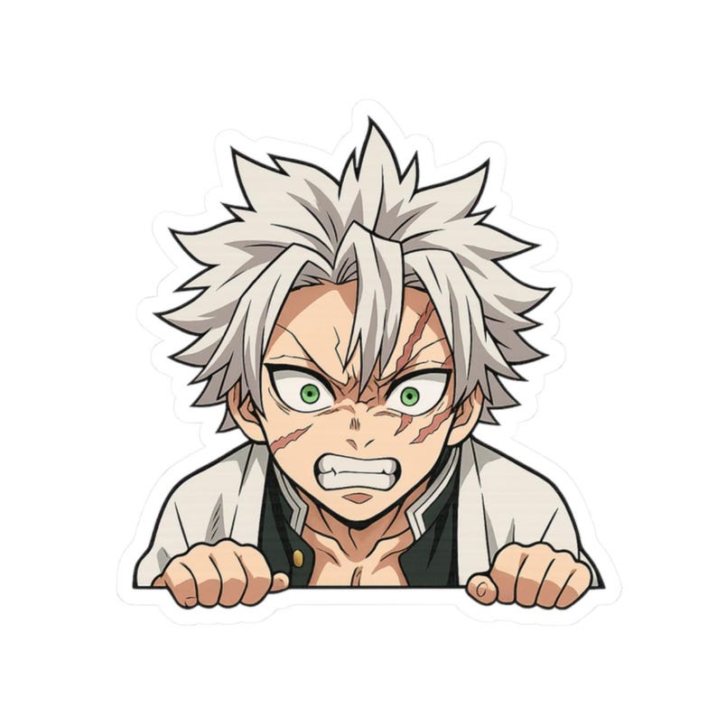 Demon Slayer Wind Hashira Sanemi Sticker, Peeker Sticker, Anime Sticker ...