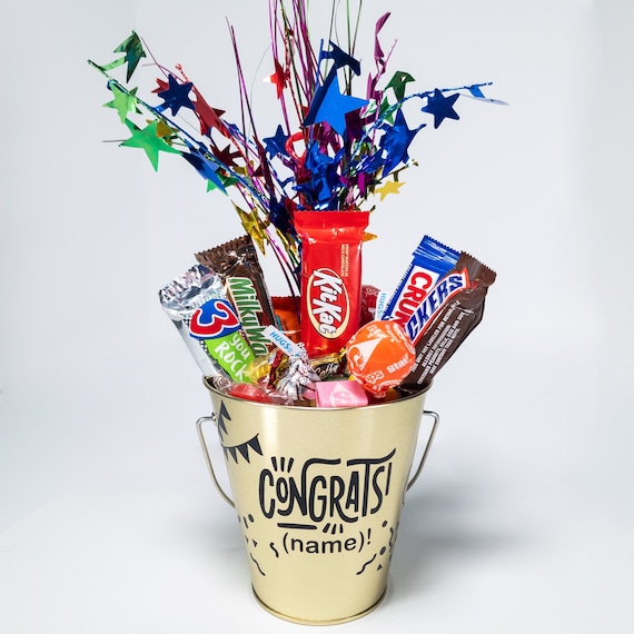 Personalized Congrats Candy Basket - Etsy
