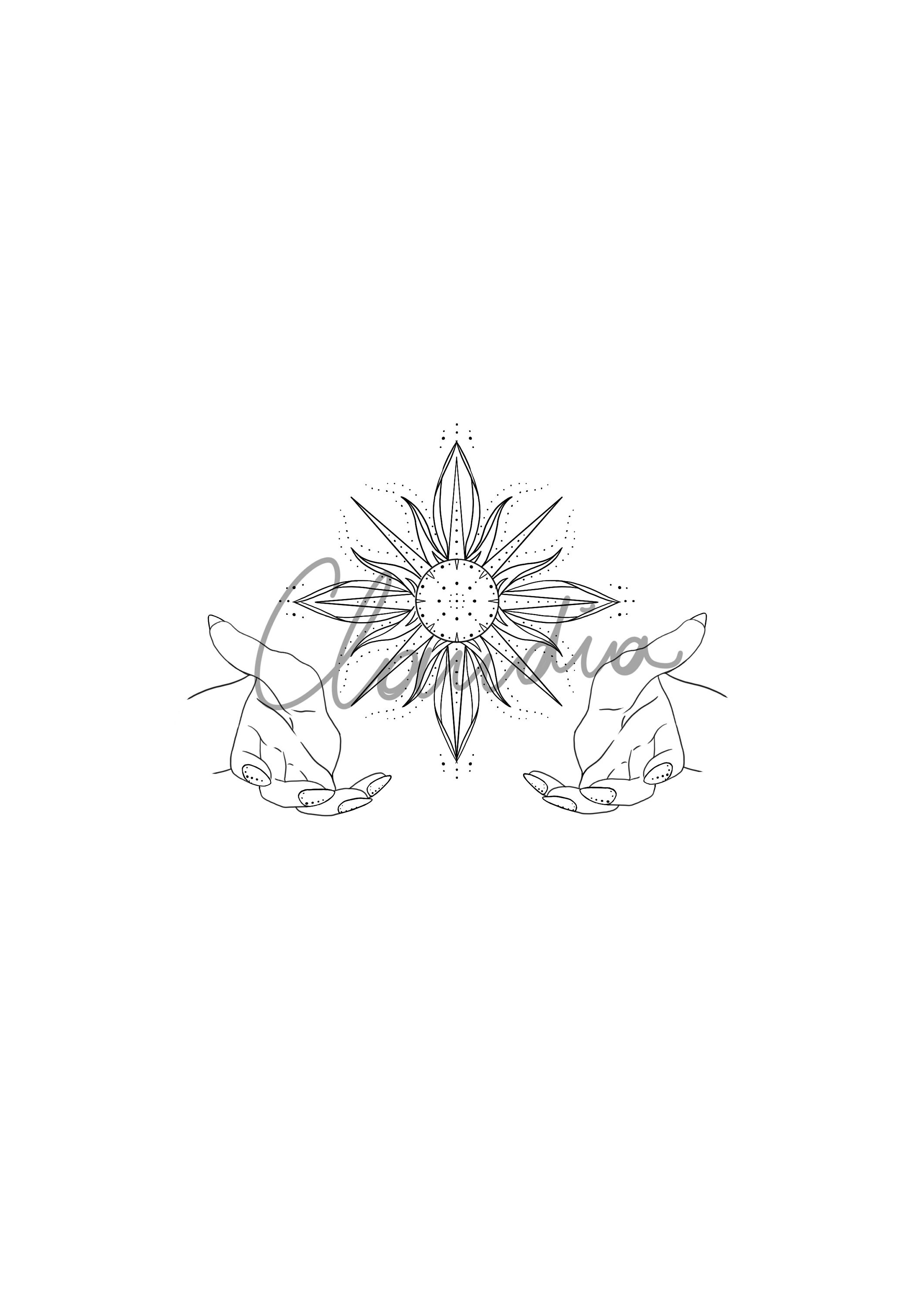 Sun/light Magic Tattoo Design Printable 2 Versions - Etsy