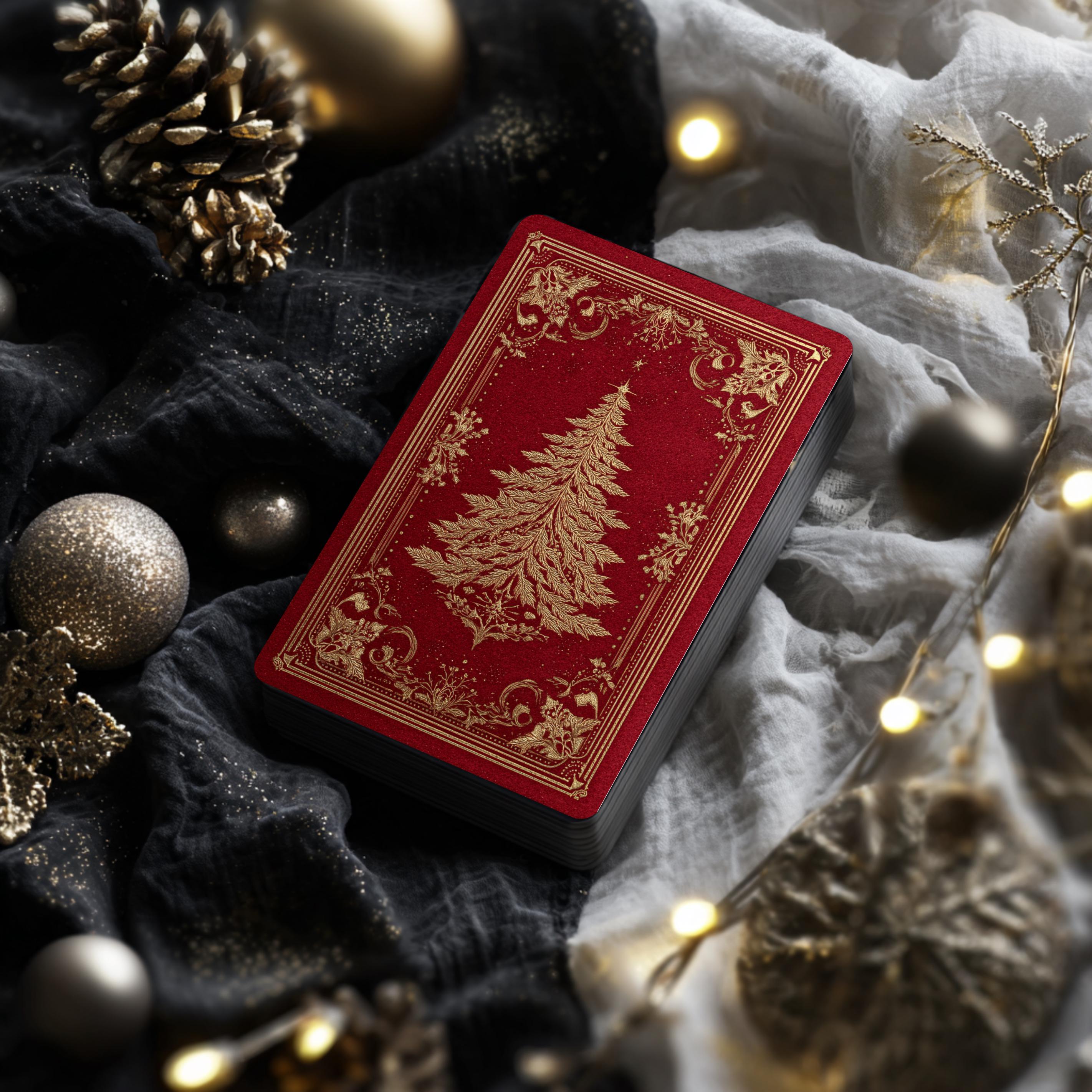 Royal Yule Tarot Deck, Vintage Red & Gold Christmas Cards - Etsy