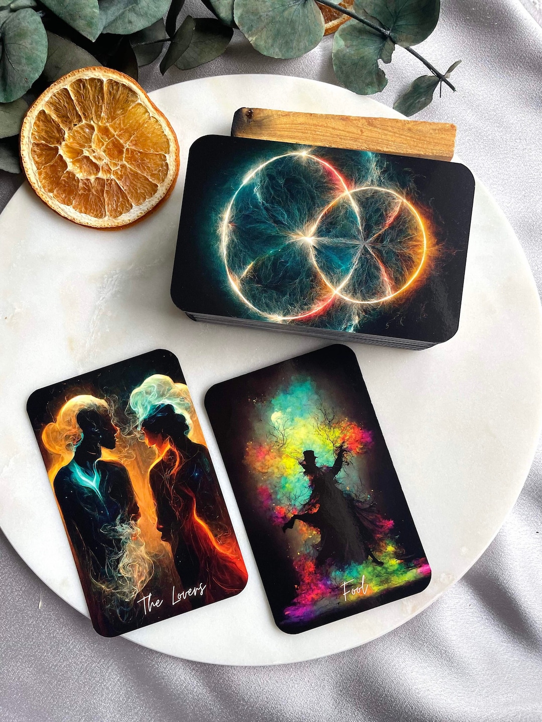 Ai-designed Tarot Deck With Guidebook, Pouch & Stone - 78 Card Deck - Etsy