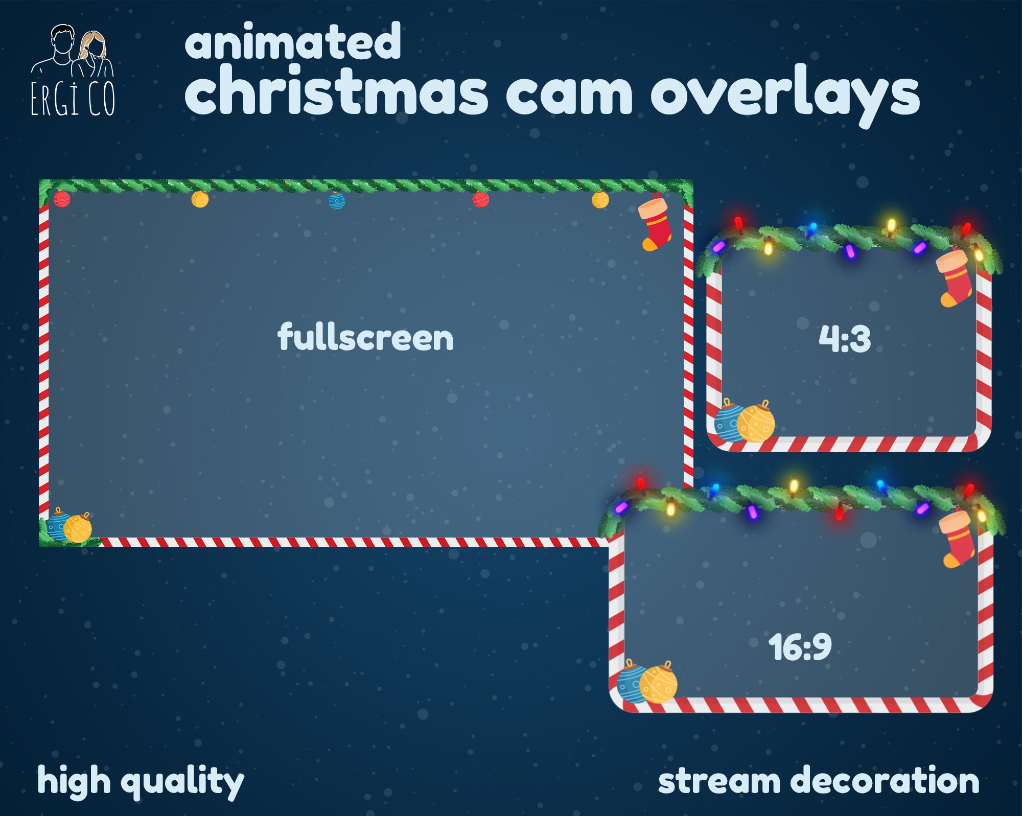 Christmas Animated Webcam Overlays - Stream Webcam - Facecam - Animated ...