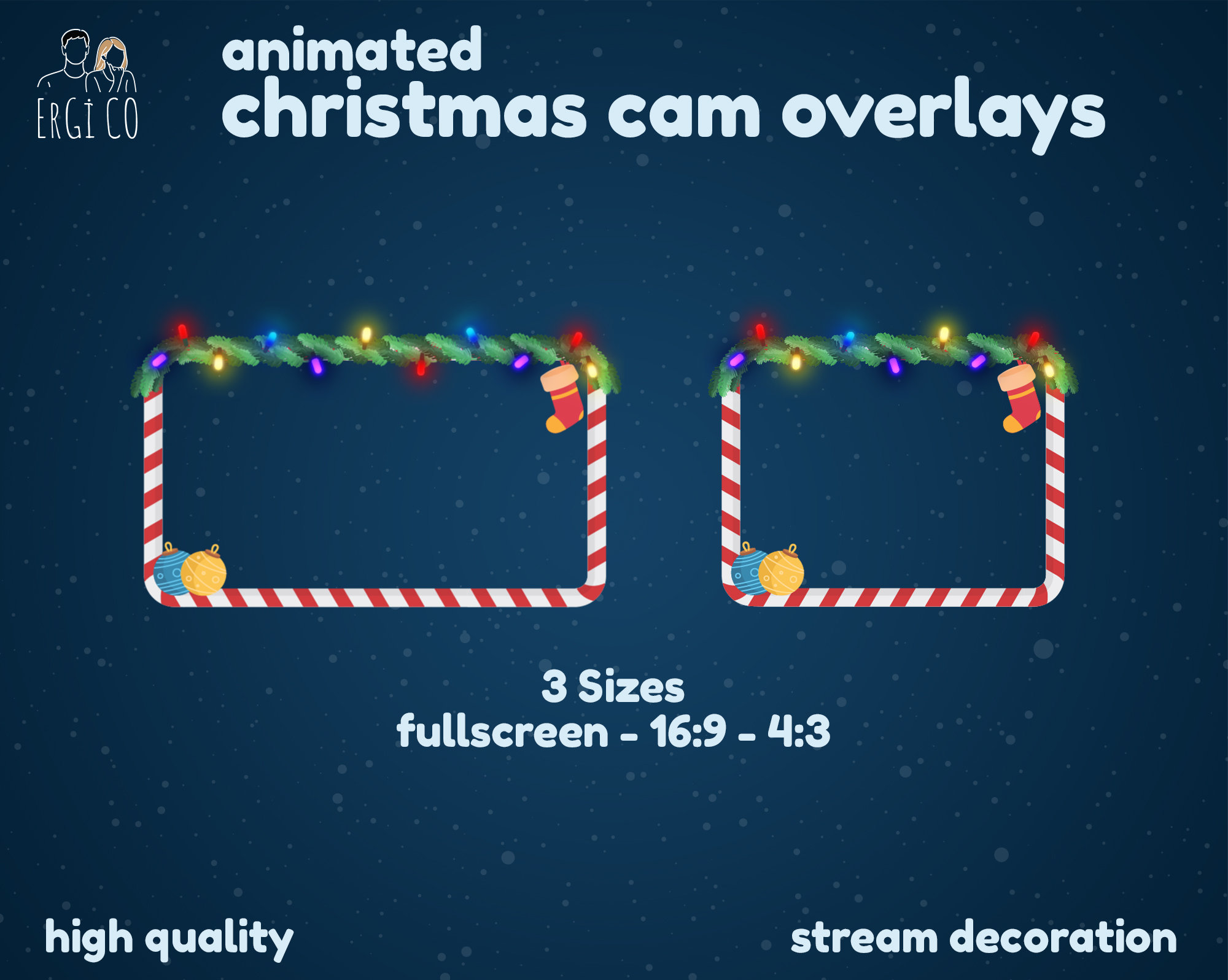 Animated Christmas Webcam Overlays – Live / Stream Facecam Frames ...