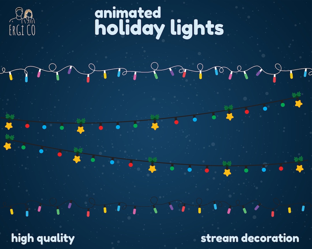 Animated Holiday Lights - Twitch Overlays - Stream Decoration - Cozy ...