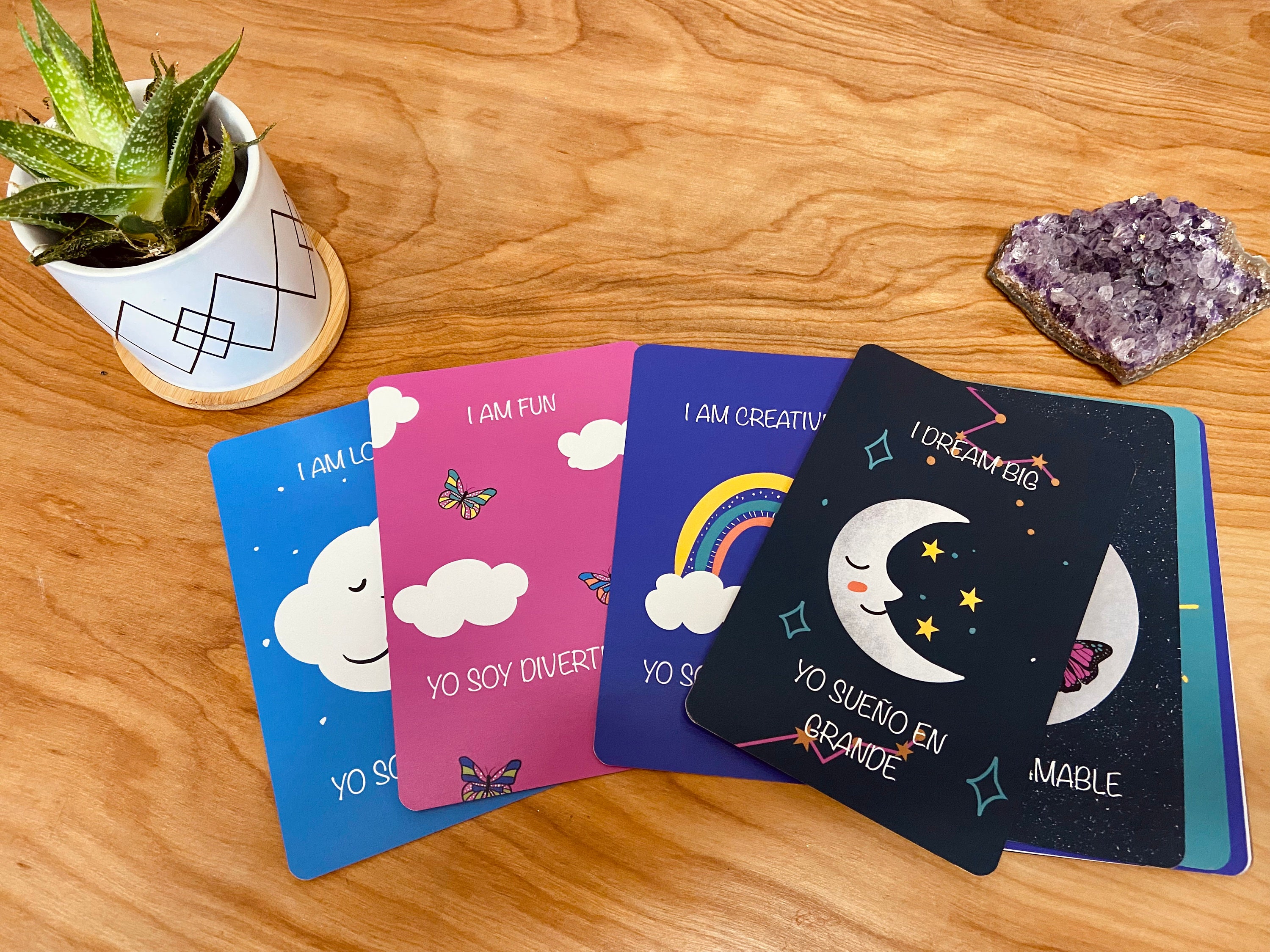 Kids Bilingual Affirmation Cards Self-love Mindfulness - Etsy