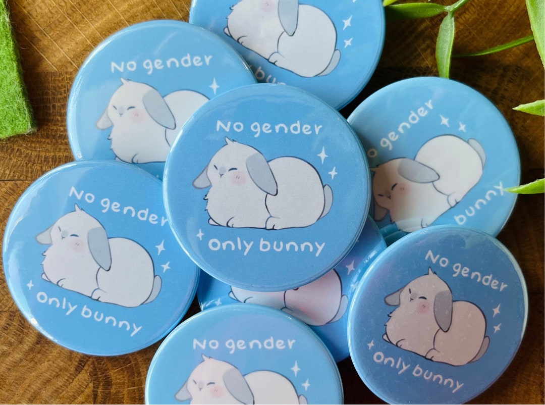 No Gender Only Bunny 45mm Button - Etsy