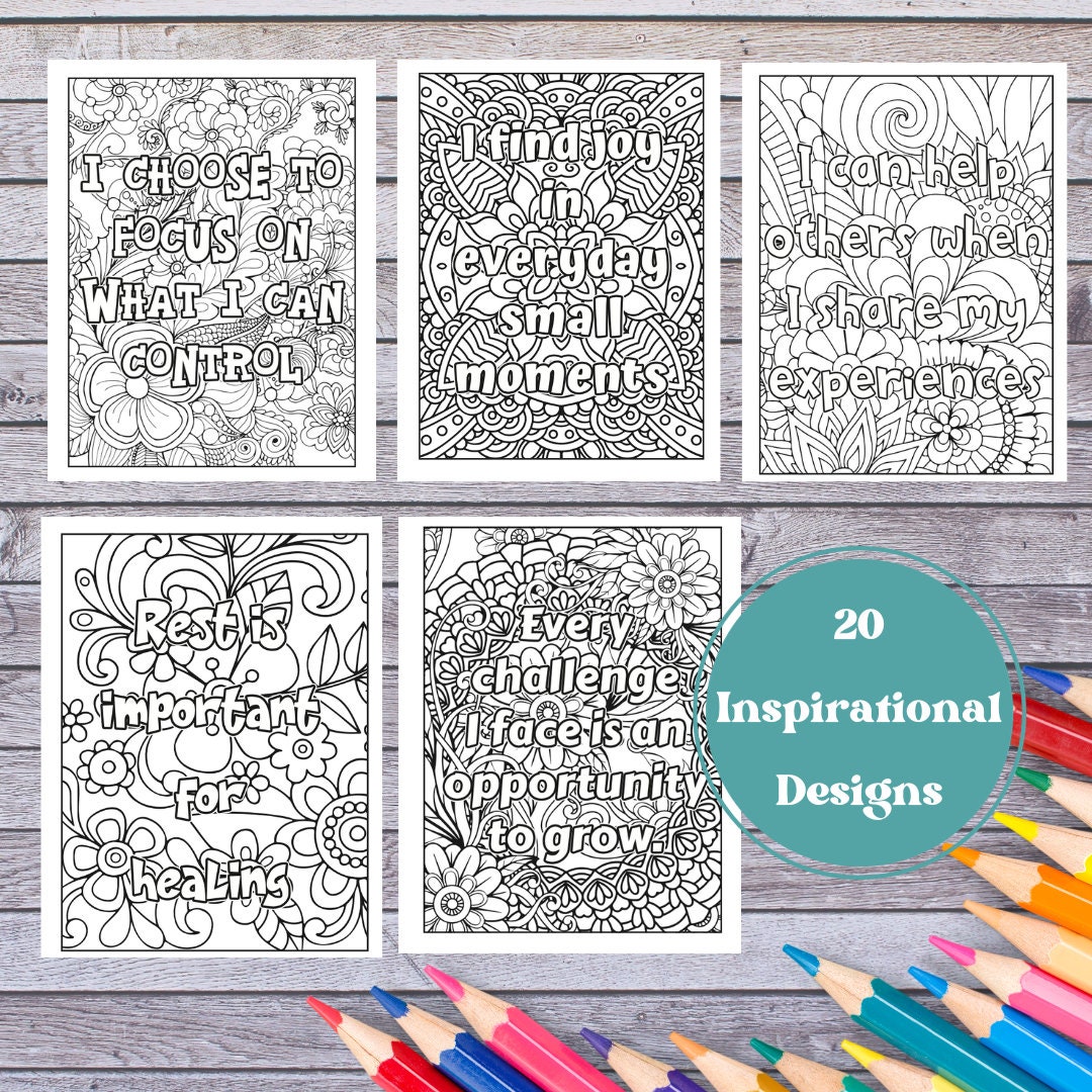 Inspirational Colouring Pages for Chronic Illness. . Affirmation ...