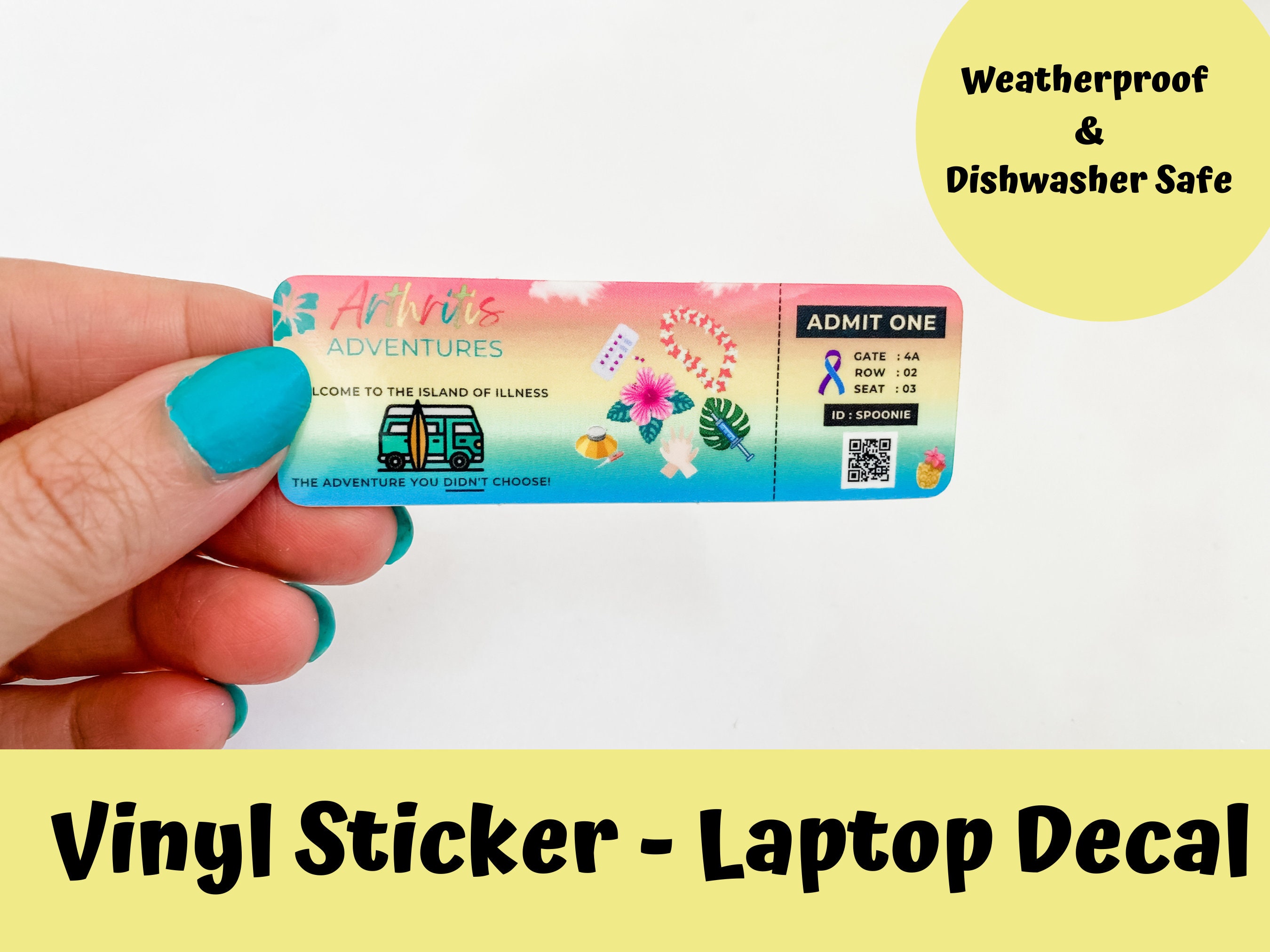 Arthritis Adventures Vinyl Sticker, Spoonie, Chronic Illness Humour ...