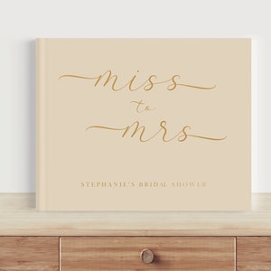 Custom Bridal Shower Guest Book Future Wife to Be Album Miss to Mrs Photo Booth Champagne ...