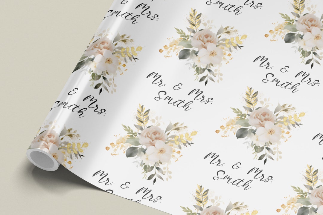 Personalized Wedding Gift Wrap | Elegant Gift Wrap | Wedding Gift Wrap ...