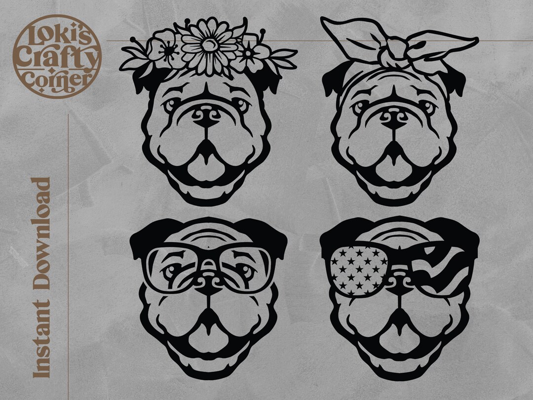 American Bulldog Svg Bundle Design Dog Svg Files for Cricut Bulldog ...
