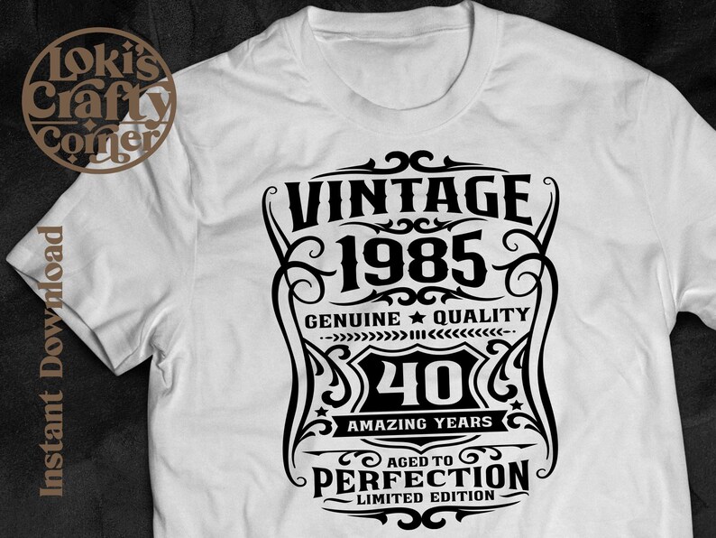 Vintage 1985 40th Birthday SVG Design (digital Download) - Etsy