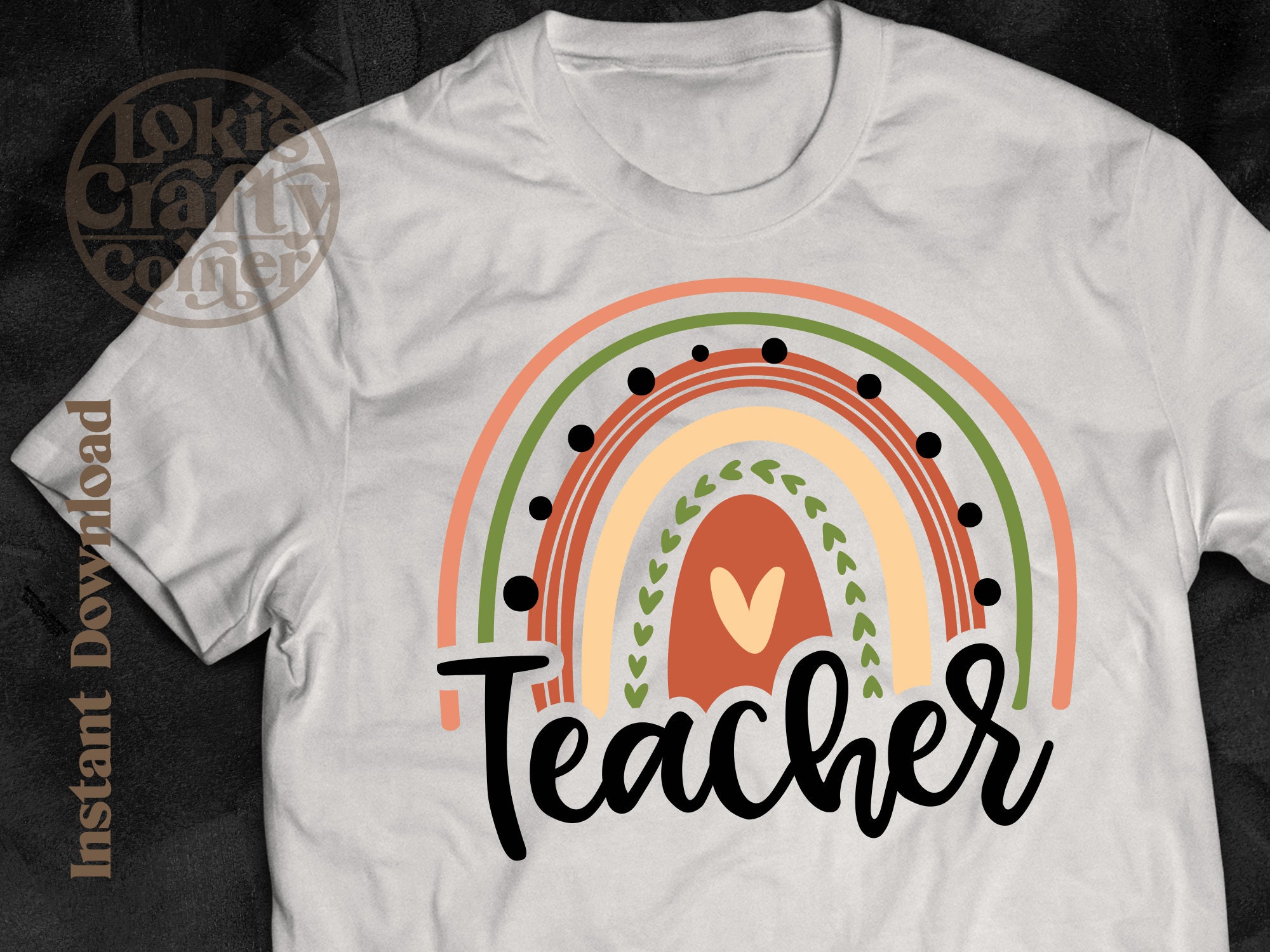Teacher Rainbow Svg Teacher Boho Rainbow Svg Teacher Svg | Etsy