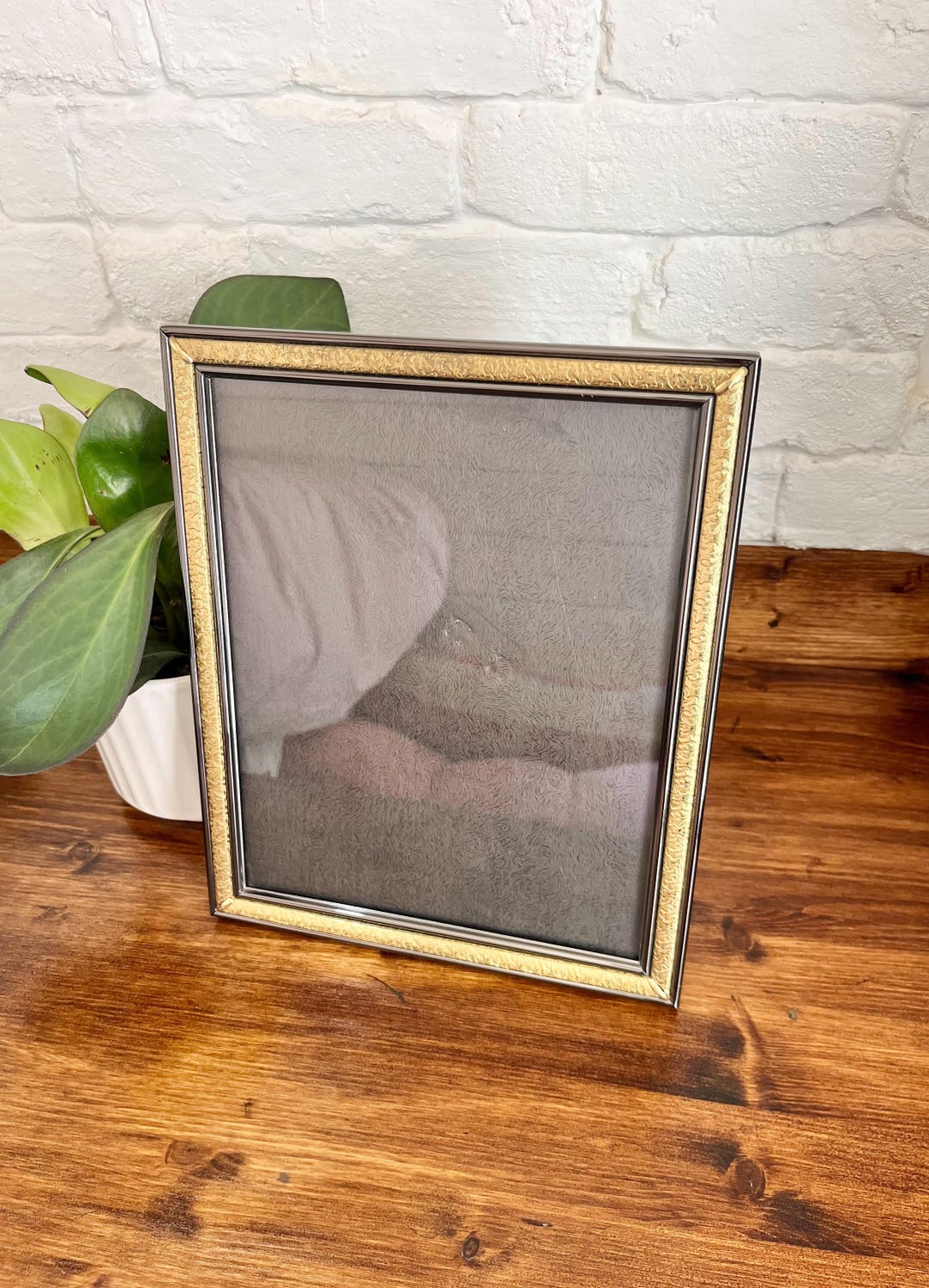 Large Vintage Mixed Metal Picture Frame - Retro Silver and Gold 8 X 10 ...