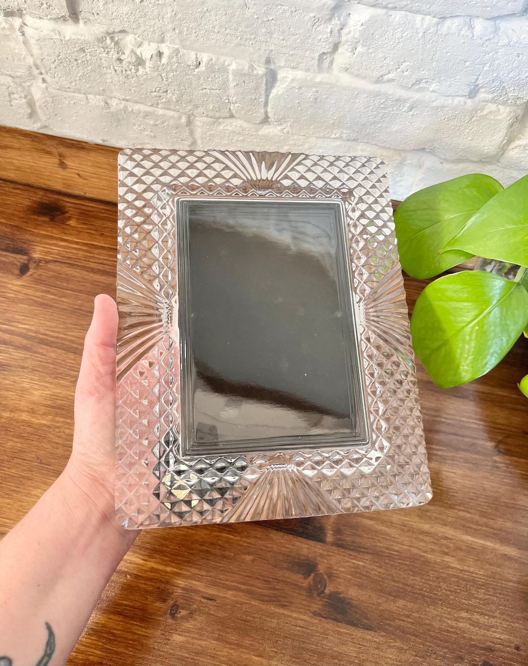 Vintage Crystal Glass Picture Frame Unique Retro Frames Vintage Home ...