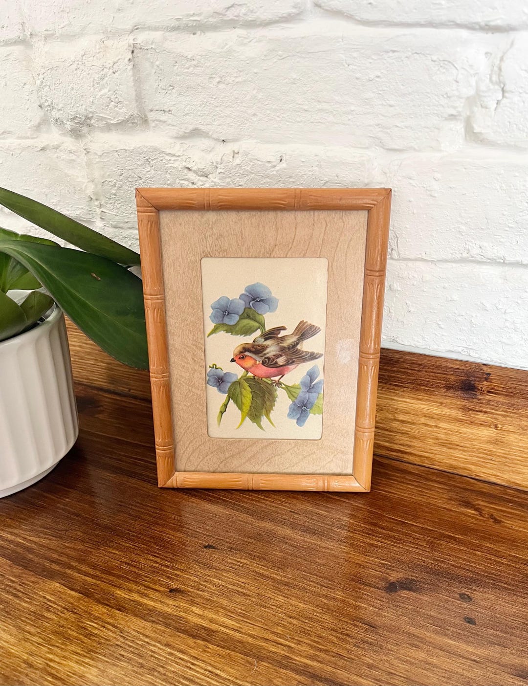 Small Vintage Framed Bird Artwork - Retro Art Decor Pieces - Unique ...