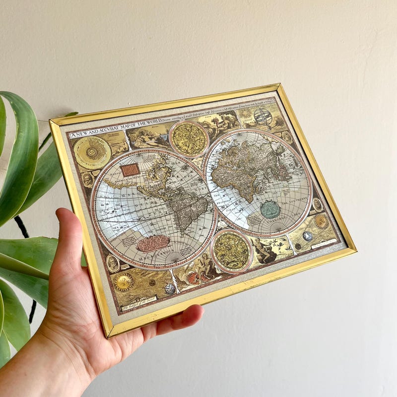 Gold Foil World Map - Etsy