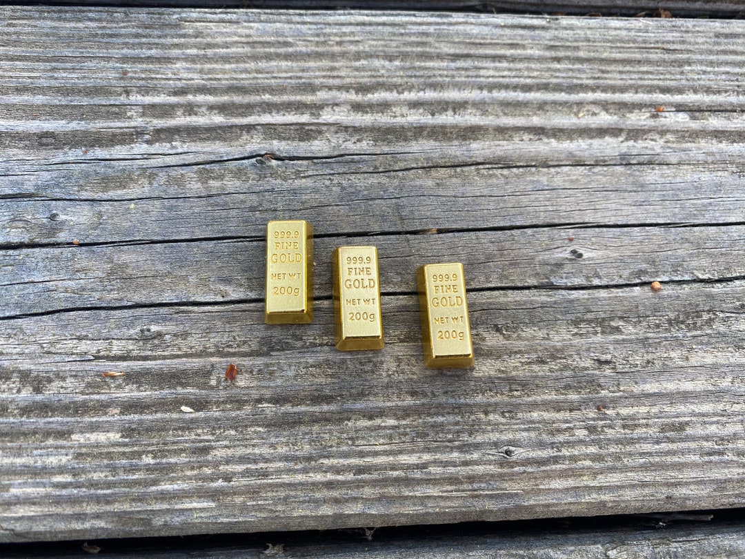 Miniature Gold Bars for Play Faux Gold Bars Set of 3 Miniature Gold ...
