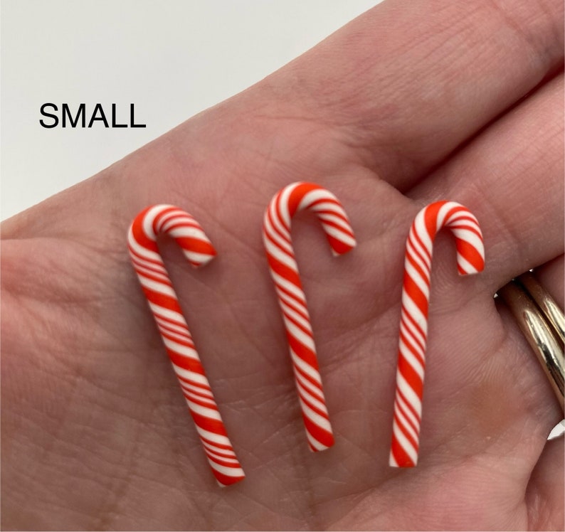 Miniature Peppermint Clay Candy Canes - Etsy