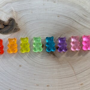 Rainbow Resin Gummy Bear Set of 8 Miniature Flatback Gummy Bears Resin ...