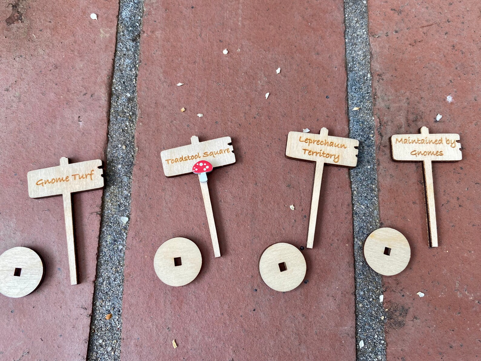 Enchanting Miniature Garden Sign Set of 4 Gnome Garden Signs - Etsy