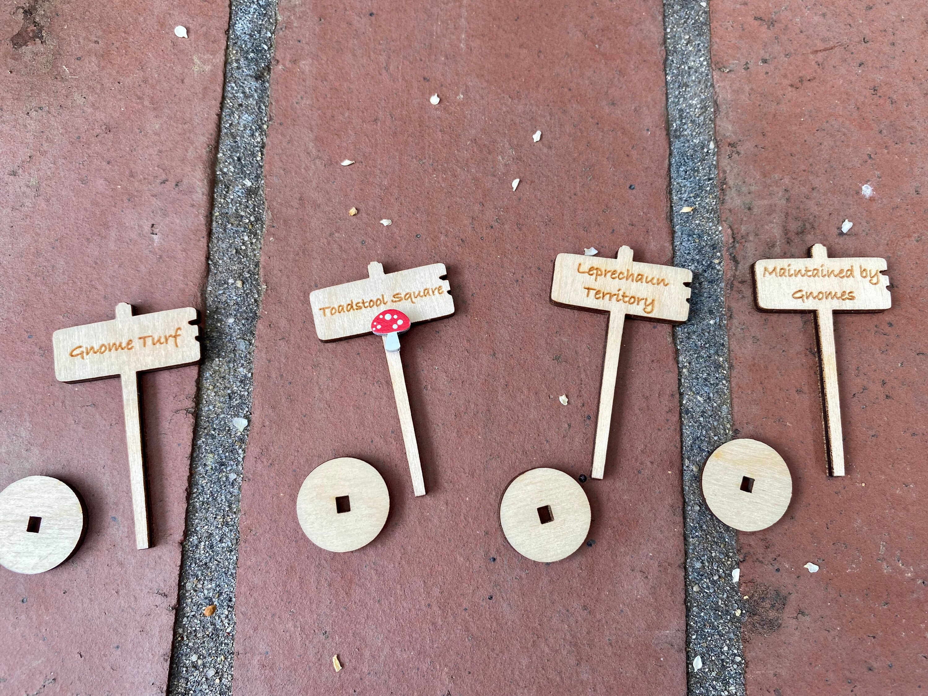 Enchanting Miniature Garden Sign Set of 4; Gnome Garden Signs ...