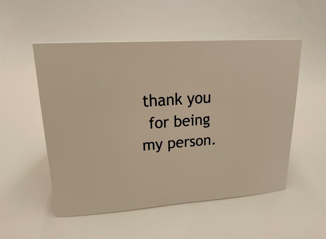 Friendship Card, Thank You Card, Thank You for Being My Person ...