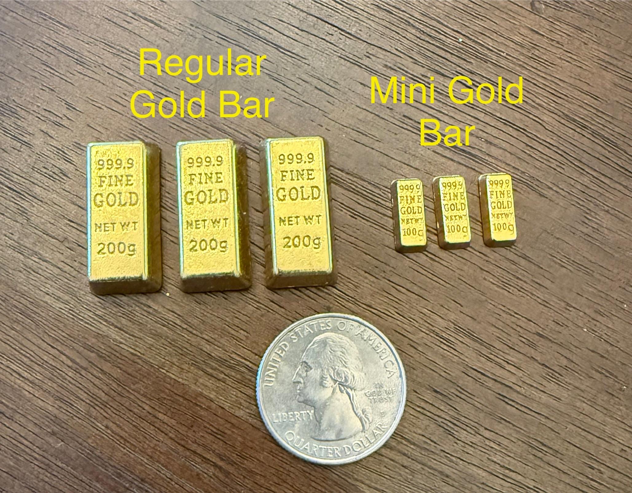 Miniature Gold Bars for Play; Faux Gold Bars; Set of 3 Miniature Gold ...