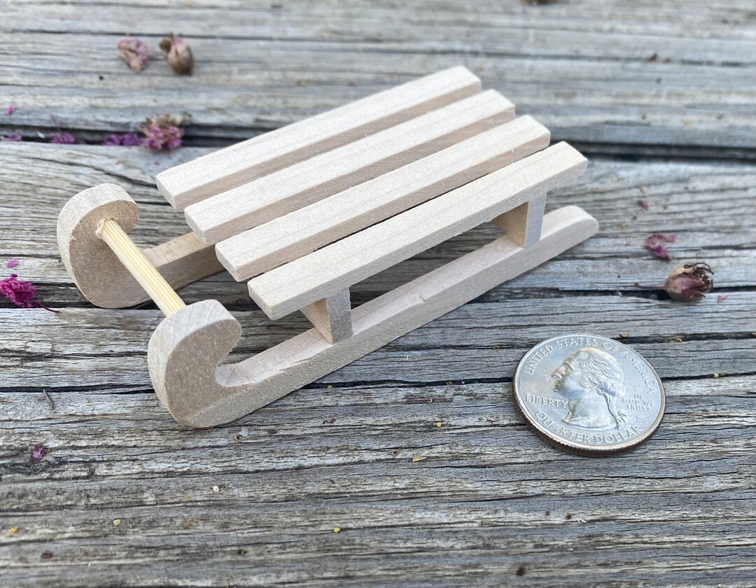 Miniature Sled, Elf Sled, Elf Scene, Wood Sled, Mini Sled - Etsy