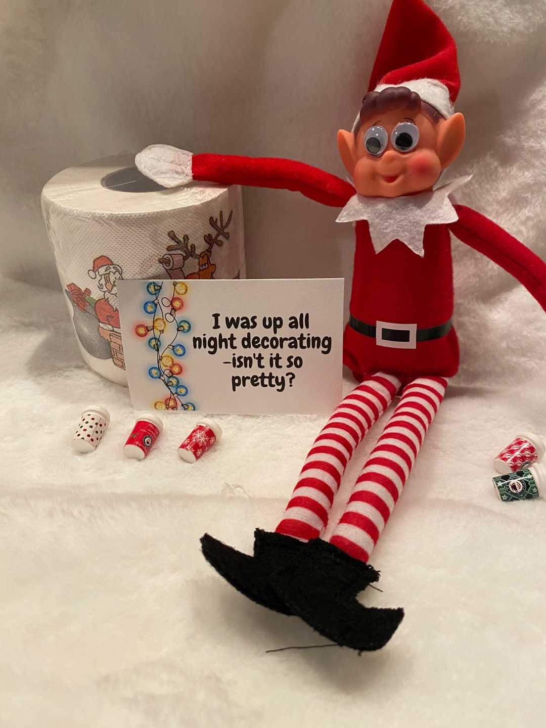 Naughty Elf Kit, Naughty Elf Scene, Naughty Santa Toilet Paper Scene ...