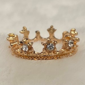 Miniature Gold Crown With Jewels, Fairy Crown; Miniature Garden; Fairy ...