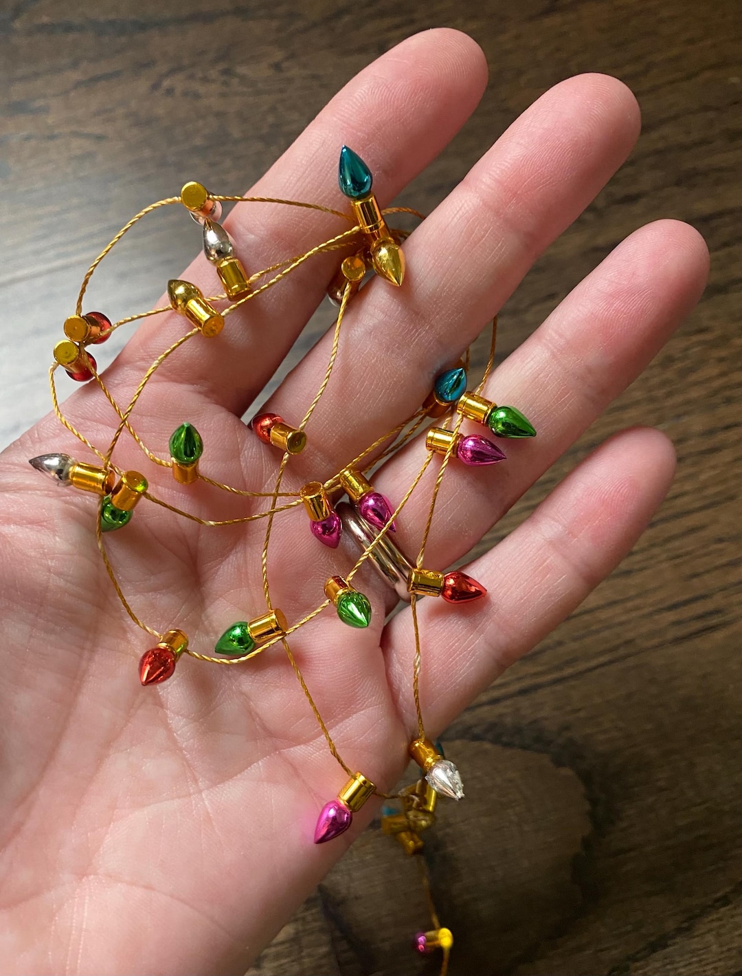 Miniature Christmas Light String (gold) (multiple Sizes) - Etsy