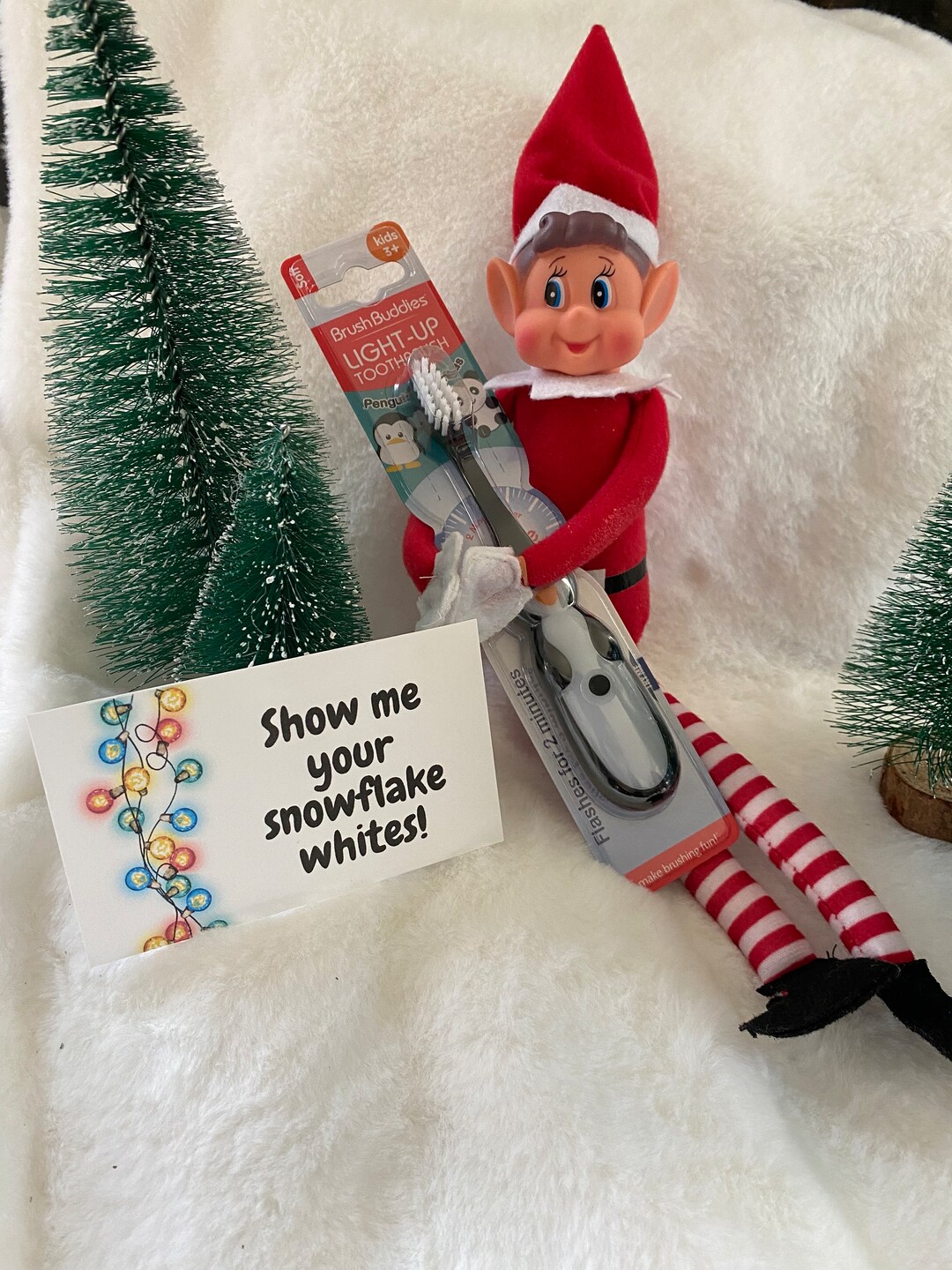 Elf Toothbrush Scene, Elf Accessories, Elf Antics, Snowflake White ...