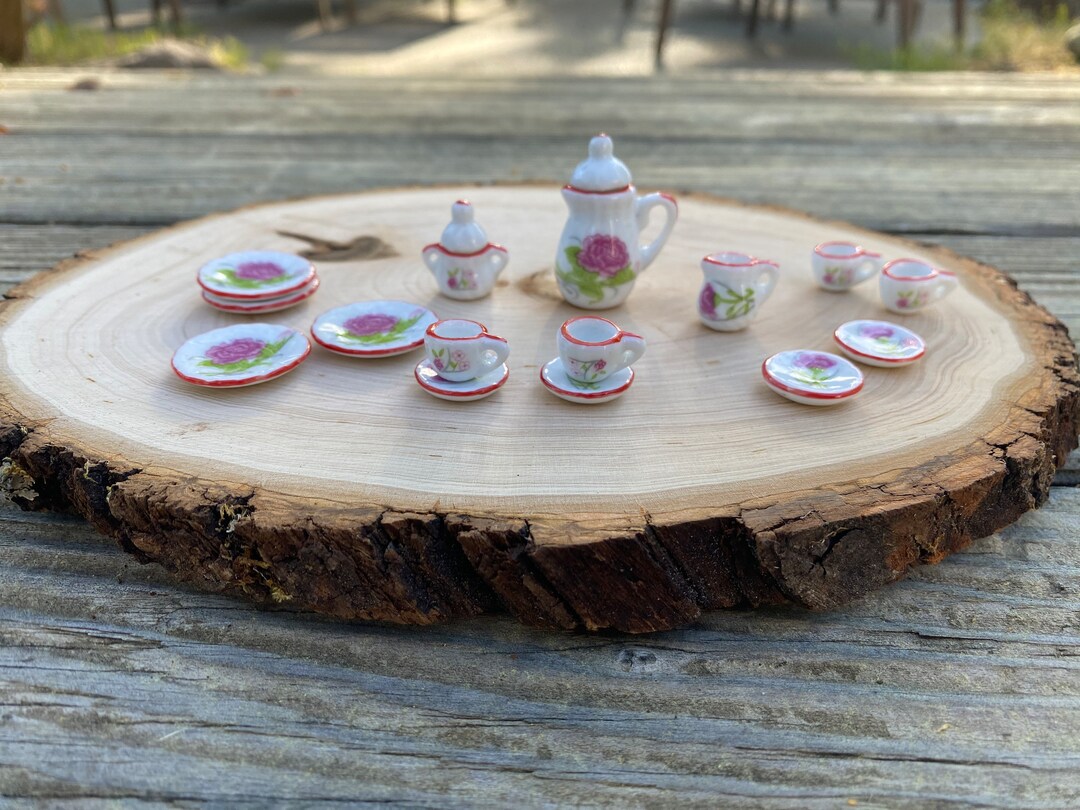 Miniature Rose Ceramic Tea Set - Etsy
