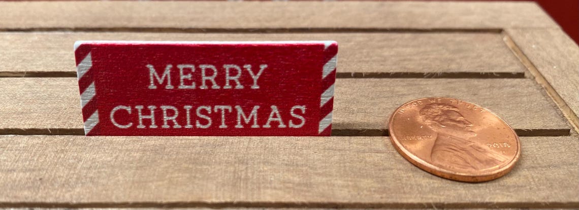 Miniature Merry Christmas Wooden and Painted Sign - Etsy