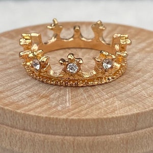 Miniature Gold Crown With Jewels, Fairy Crown; Miniature Garden; Fairy ...