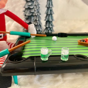 Elf Pool Table Kit With Green Elf Brew, Elf Billiards Scene With Elf ...