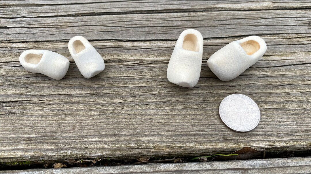 Miniature Wood Shoes, Miniature Wood Clogs, Elf Shoes, Leprechaun Shoes ...