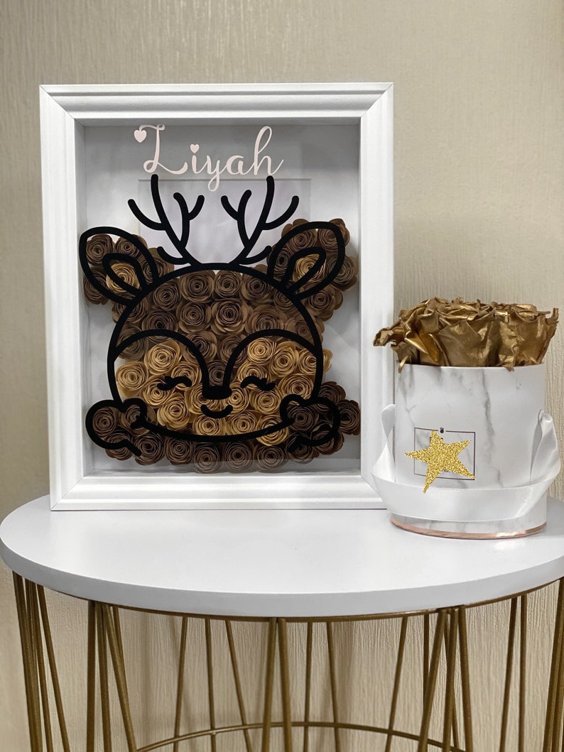 Reh-Papier Schattenbox | personalisiert - Etsy.de