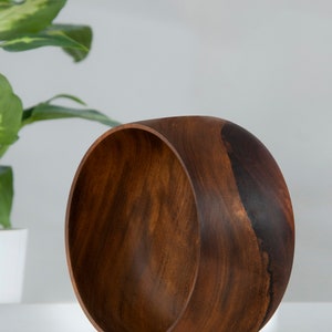 Medium Deep Wooden Bowl in Sapele Modern Design Decorative Bowl - Etsy