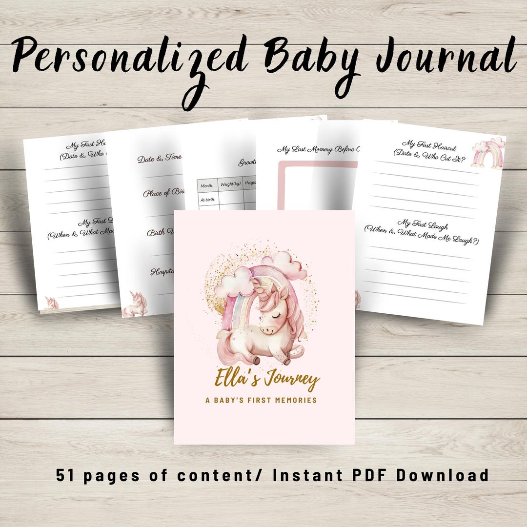 Personalized Baby Memory Book - Printable Baby Journal - Newborn ...