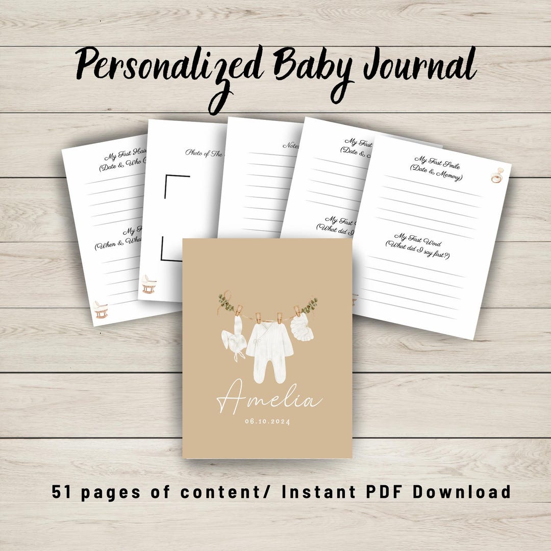 Newborn Baby Memory Book – Printable Keepsake Journal for First Year ...