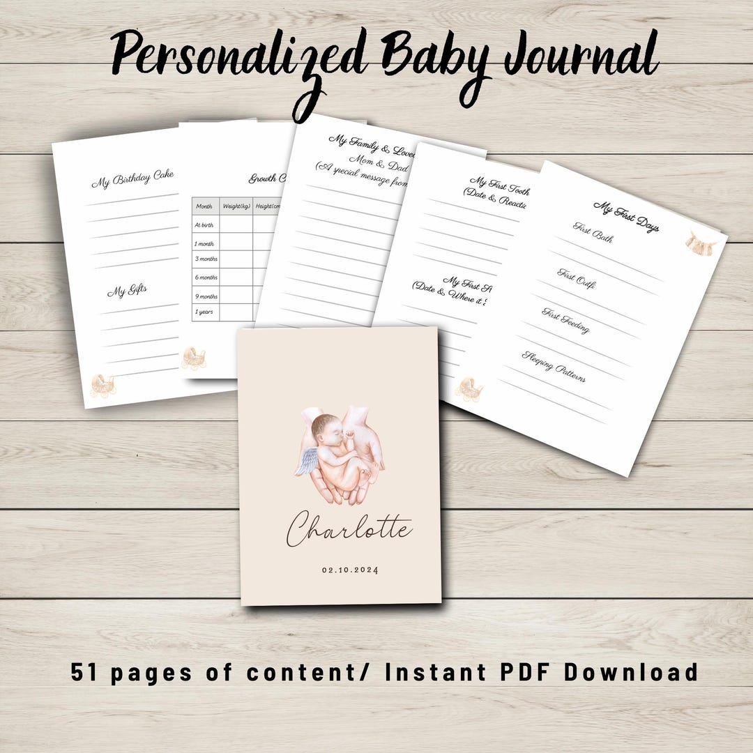 Newborn Baby Memory Book – Printable Keepsake Journal for First Year ...