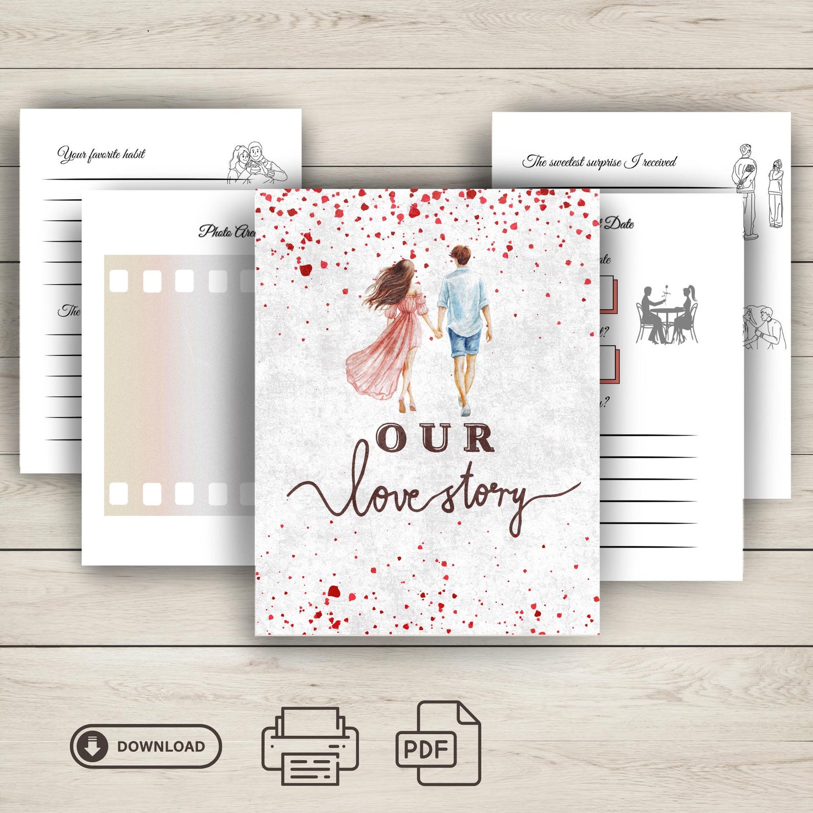 Printable Couple Journal | Memory Book for Dating Couples | Our Love ...