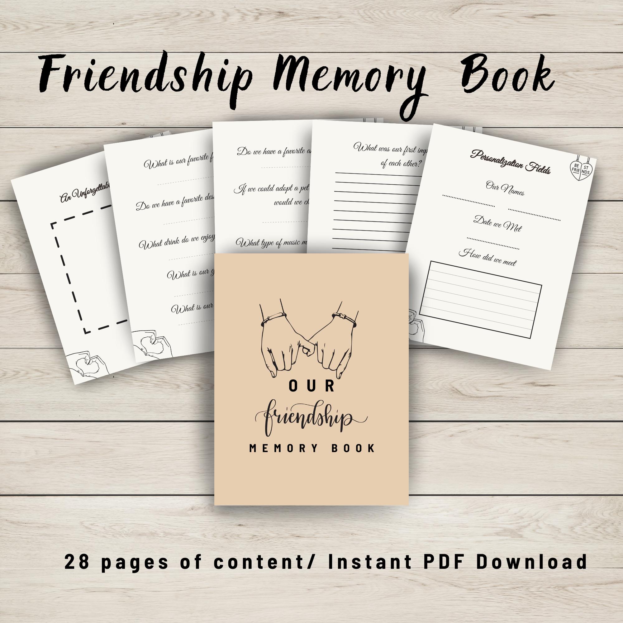 Friendship Memory Book, Best Friend Journal, Personalized Friendship ...