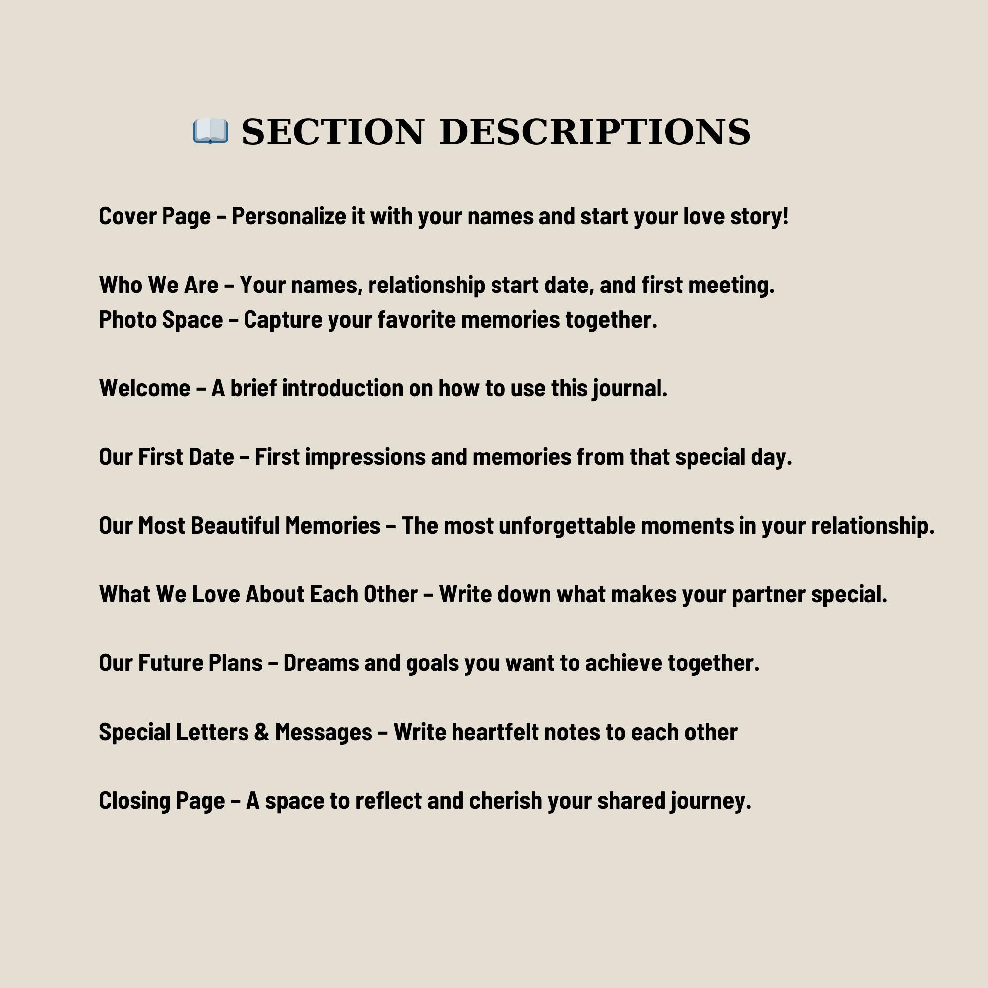 Printable Couple Journal | Memory Book for Dating Couples | Our Love ...