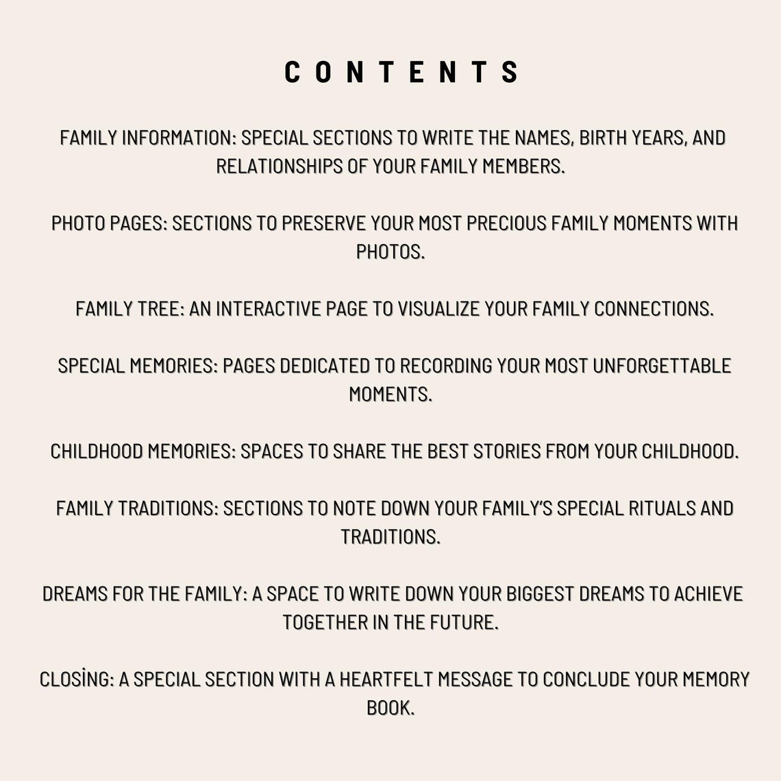 Our Family Memory Book Printable Family Journal Family Keepsake Book ...