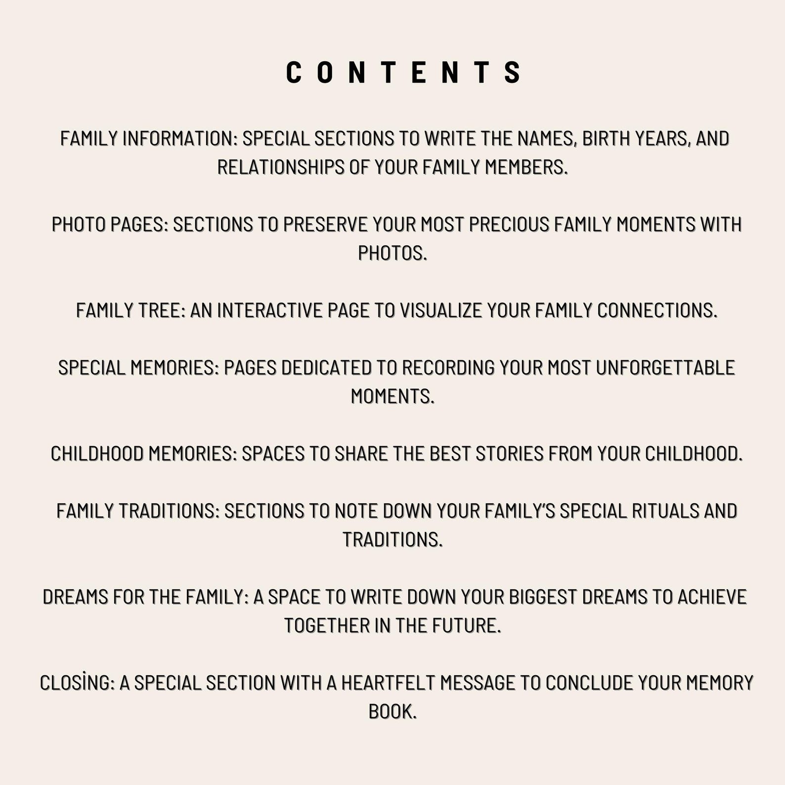 Our Family Memory Book Printable Family Journal Family Keepsake Book ...